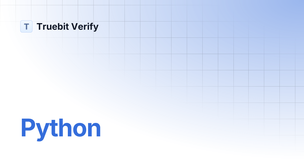 Python | Truebit Verify