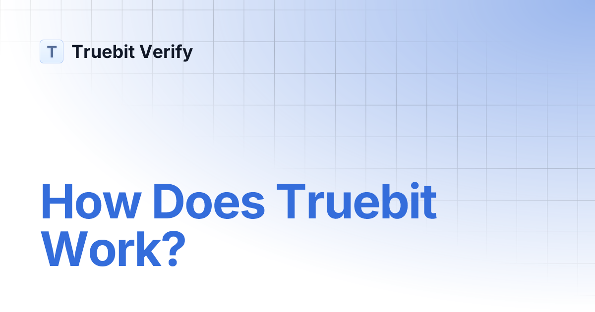 How does Truebit work? | Truebit Verify